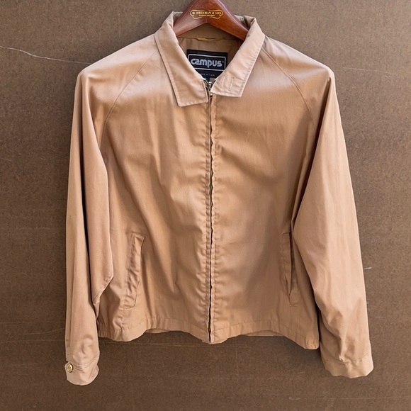 Campus | Jackets & Coats | Vintage Campus Lightweight Tan Zip Jacket Xl ...